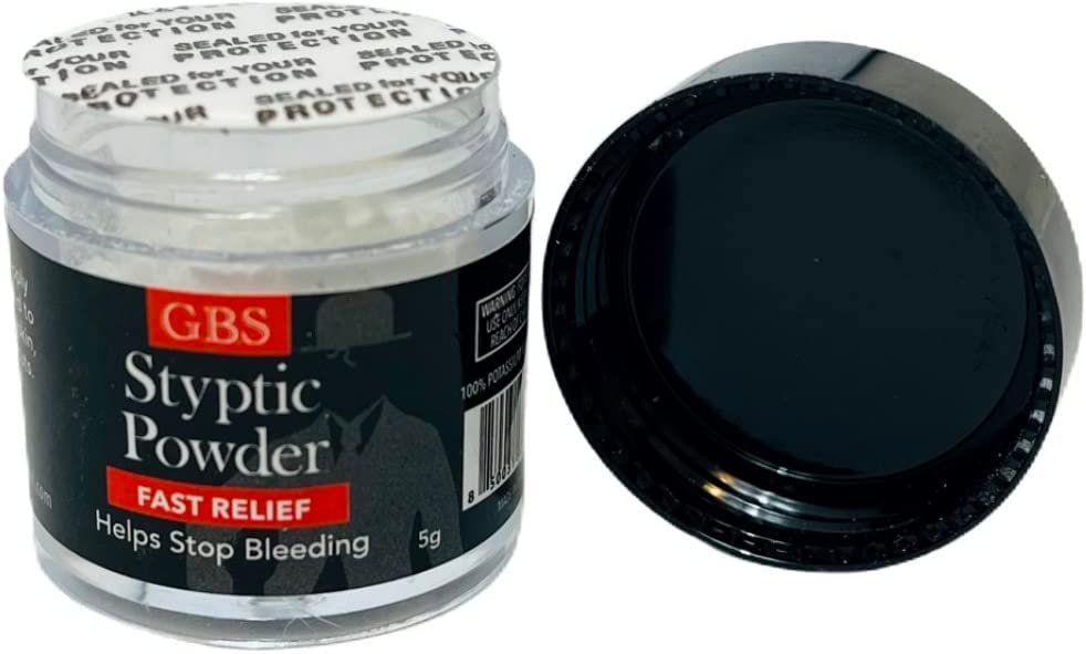 G.B.S Styptic Powder Jars for Shaving Nicks, Razor Cuts, Canker Sore, Pack of 3 (5gm Each)