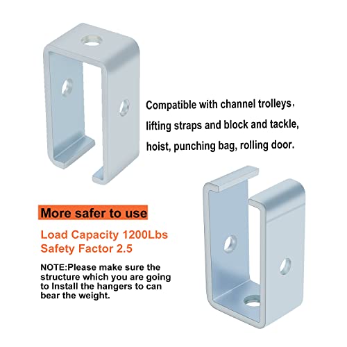 Channel Trolley Track Hanger for P1834-EG, Intermediate Support Hanger Bracket for 1-5/8" Strut Channel - 4 Packs