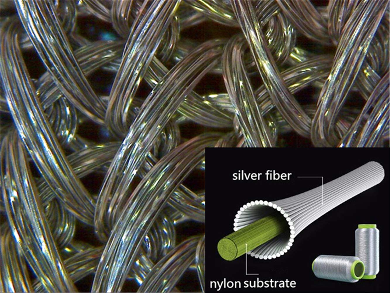 Amradield Nano Silver Fiber Microwave RF Singal Shielding Anti Radiation Conductive Stretch Fabric 20"x59" Safe to Body