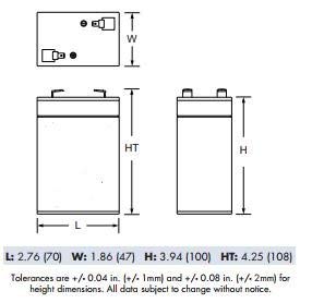 Exit Sign Battery (6) Pack. ELB-06042, 0120255, PS-640, 6 Volt, 4.5 amp Sealed Battery