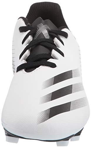 adidas Boy's X GHOSTED.4 Soccer Shoe, White/Black/Silver, 13 Little Kid