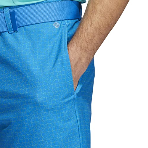 adidas Men's Abstract Print Golf Shorts, Blue Rush/Semi Mint Rush, 34