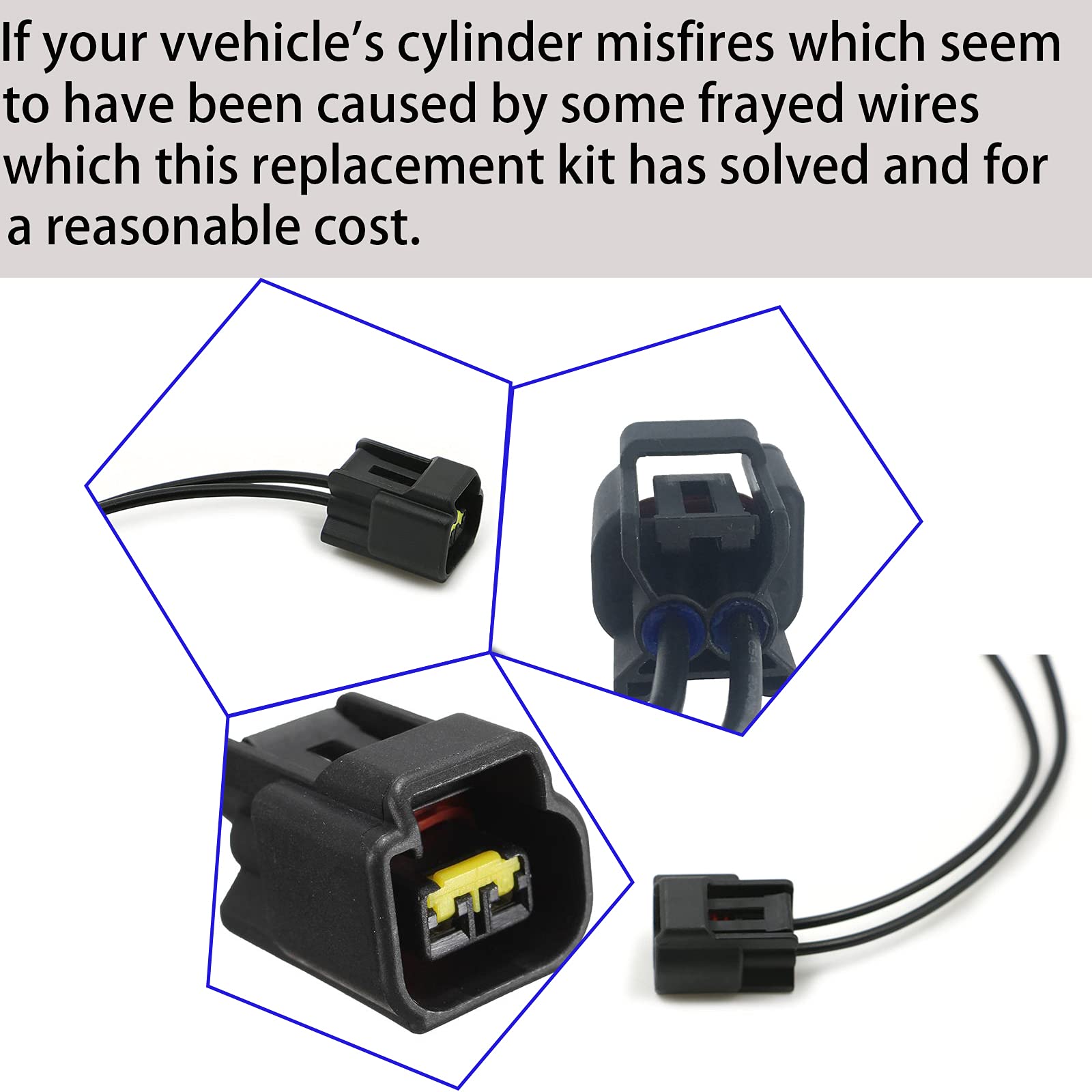 8 Pack Ford Ignition Coil Connector Plug Harness Compatible with Ford Ignition Coil Harness Ford 4.6L 5.4L 6.8L Mustang Cobra SVT F150 F250 E150 and Lincoln Mazda Suzuki