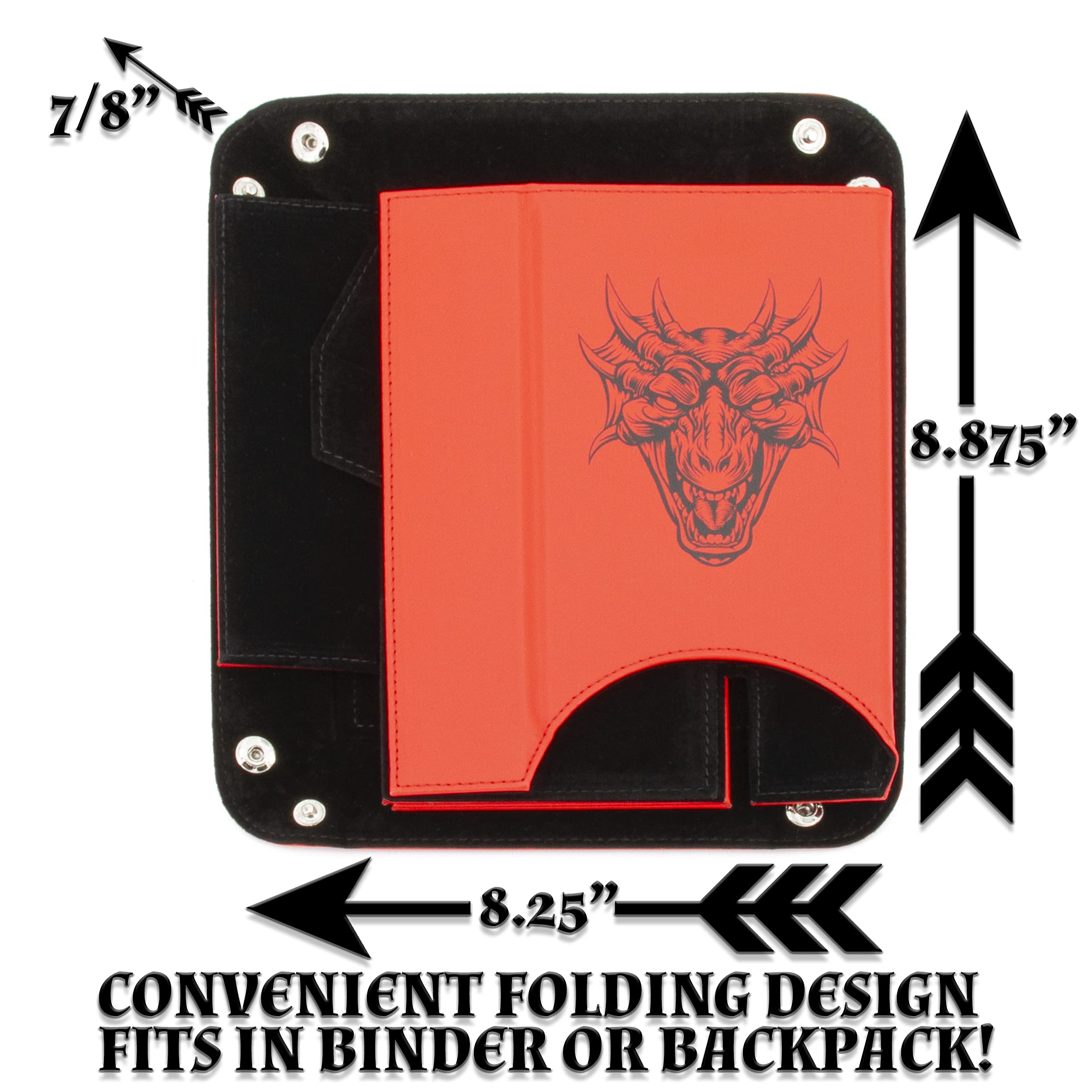 CASEMATIX Portable Dice Tower and Tray Set with Non-Scratch Felt Interior - Folding 8" Auto Dice Roller Dice Rolling Tower forRandom Dice Rolling with Board Games, D&D and RPGs