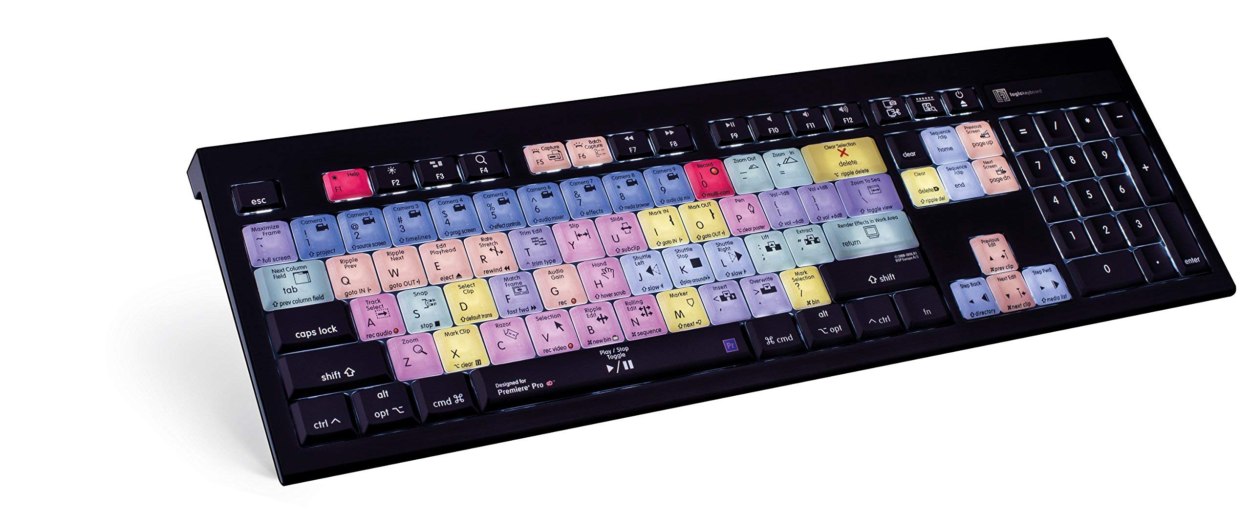 Logickeyboard keyboard Designed for Adobe Premiere Pro CC Compatible with macOS - LKBU-PPROCC-AMBH-US