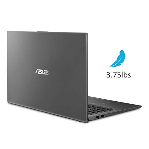 ASUS VivoBook 15 Thin and Light Laptop, 15.6” FHD Display, Intel i3-1005G1 CPU, 8GB RAM, 128GB SSD, Backlit Keyboard, Fingerprint, Windows 10 Home in S Mode, Slate Gray, F512JA-AS34 (Renewed)