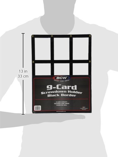 BCW Wall Mountable Trading Card Display Frame | 9 Card Screwdown Holder | Baseball Card Display Frame | High-Impact Crystal Clear Polystyrene | Ideal as a Baseball Card Frame Wall Display
