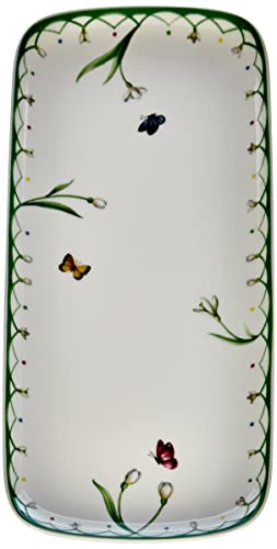 Villeroy & Boch Spring Sandwich Tray, 13.75 x 6.25 in, White/Colored