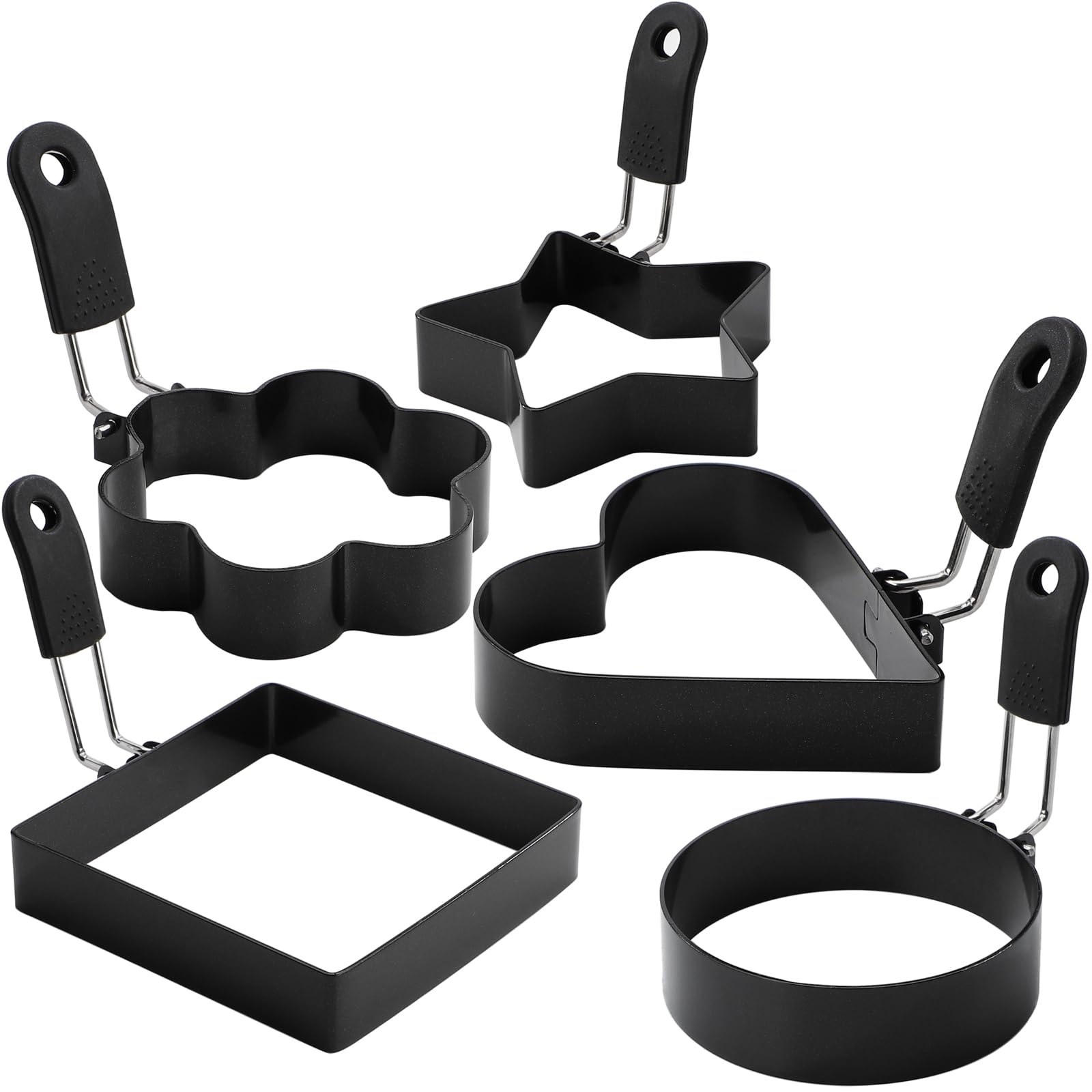 Egg Rings for Frying Eggs Nonstick 5 Packs Egg Ring Stainless Steel Pancake Molds Omelet And Egg Rings for Griddle