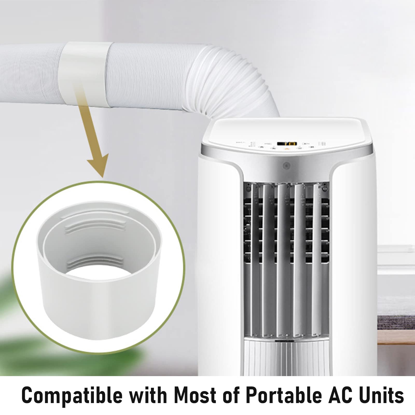 5.9 Inch Portable Air Conditioner Hose Connector, AC Hose Coupler Adapter Extender Fits Clockwise and Counter-Clockwise Thread Hose Extension