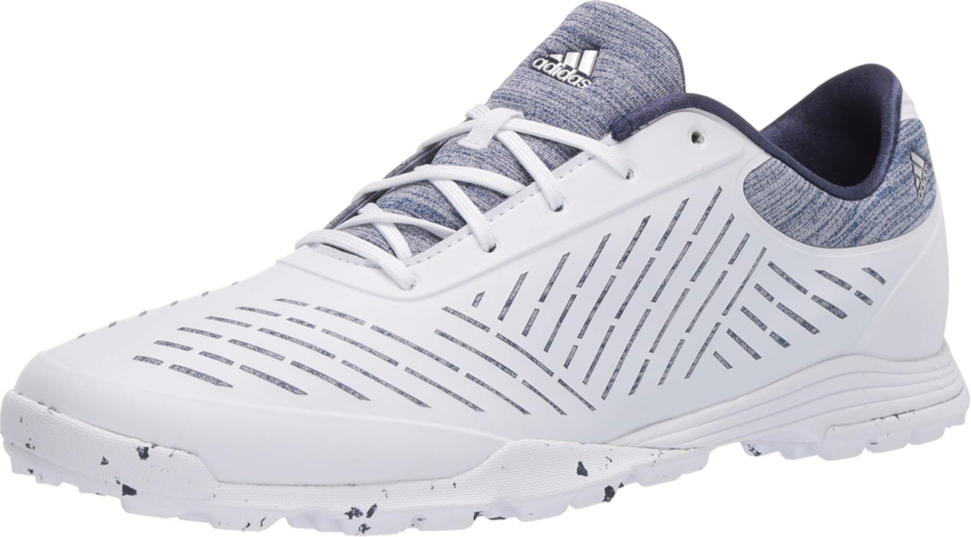 adidas Women's W Adipure Sport 2.0 Golf Shoe, FTWR White/Silver Metallic/Tech Indigo, 6.5 Medium US