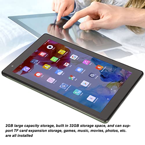 AMONIDA 8 Inch Tablet, Calling 8inch IPS LCD 3 Card Slot Green HD Tablet 100240V for Reading for Android5.1 (US Plug)