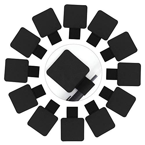 SLSON 12 Pack Notebook Pen Loop Holder Self-Adhesive Pen Holder Pencil Holders Elastic Loop Designed for Notebooks Journals Calendars (Black)