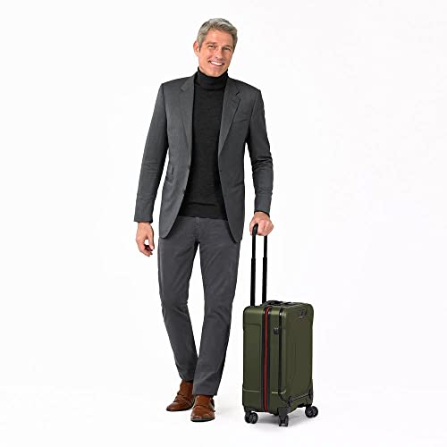 Briggs & Riley Torq Hardside Carry On Luggage with Spinner Wheels 22 inch. USB Charging Port, TSA-Friendly Locks, Easy Access Hinged Front Pocket, Green