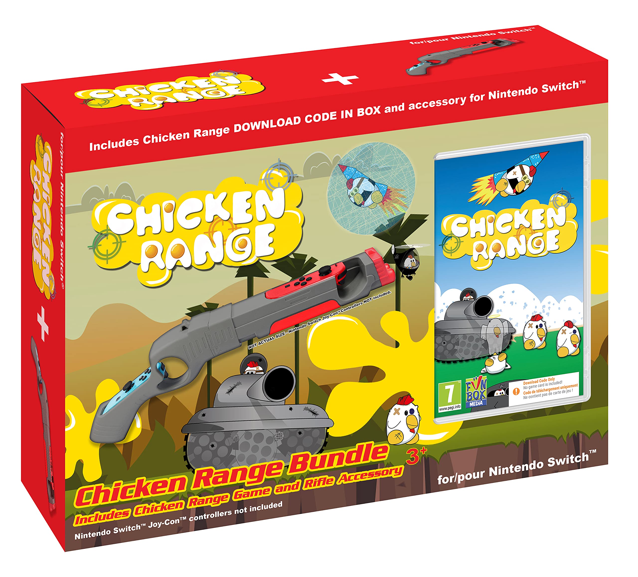 Chicken Range Game Bundle + Rifle Accessory Nintendo Switch [Code in a Box] (Nintendo Switch)