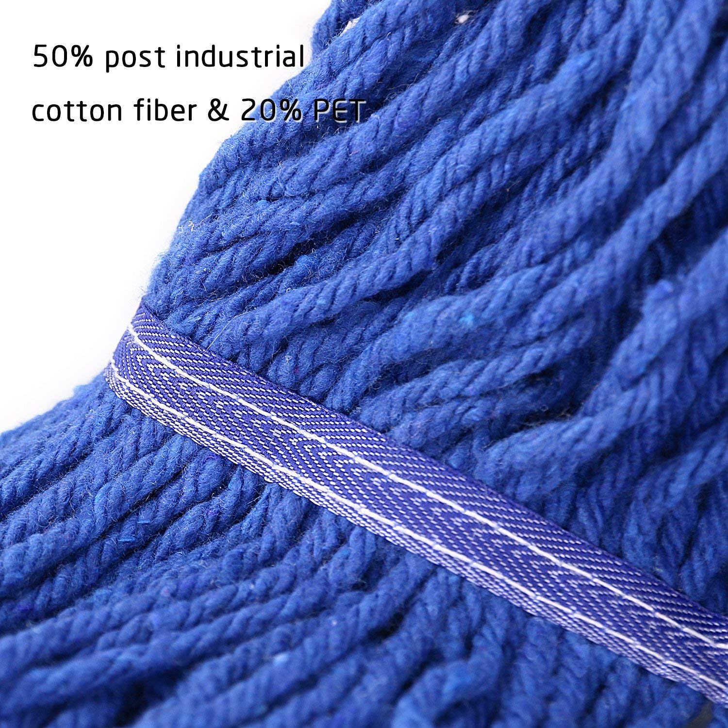 Loop End Commercial String Mop Head, String Cotton mop Heads, 6 Inch Headband, Mop Head Replacement for Home, Highly Absorbent, Industrial and Commercial Use