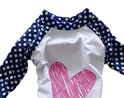 LOSORN ZPY Baby Girl Swimsuit Two Pieces Toddler Kid Long Sleeve Rash Guard UPF 50+ (5-6 Years Old/L) Navy
