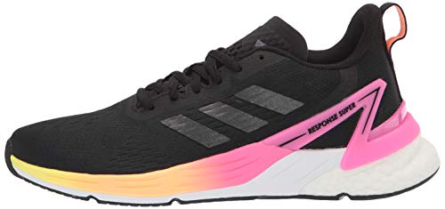 adidas Women's Response Super Running Shoes, Black/Black/Hi-Res Yellow, 8.5