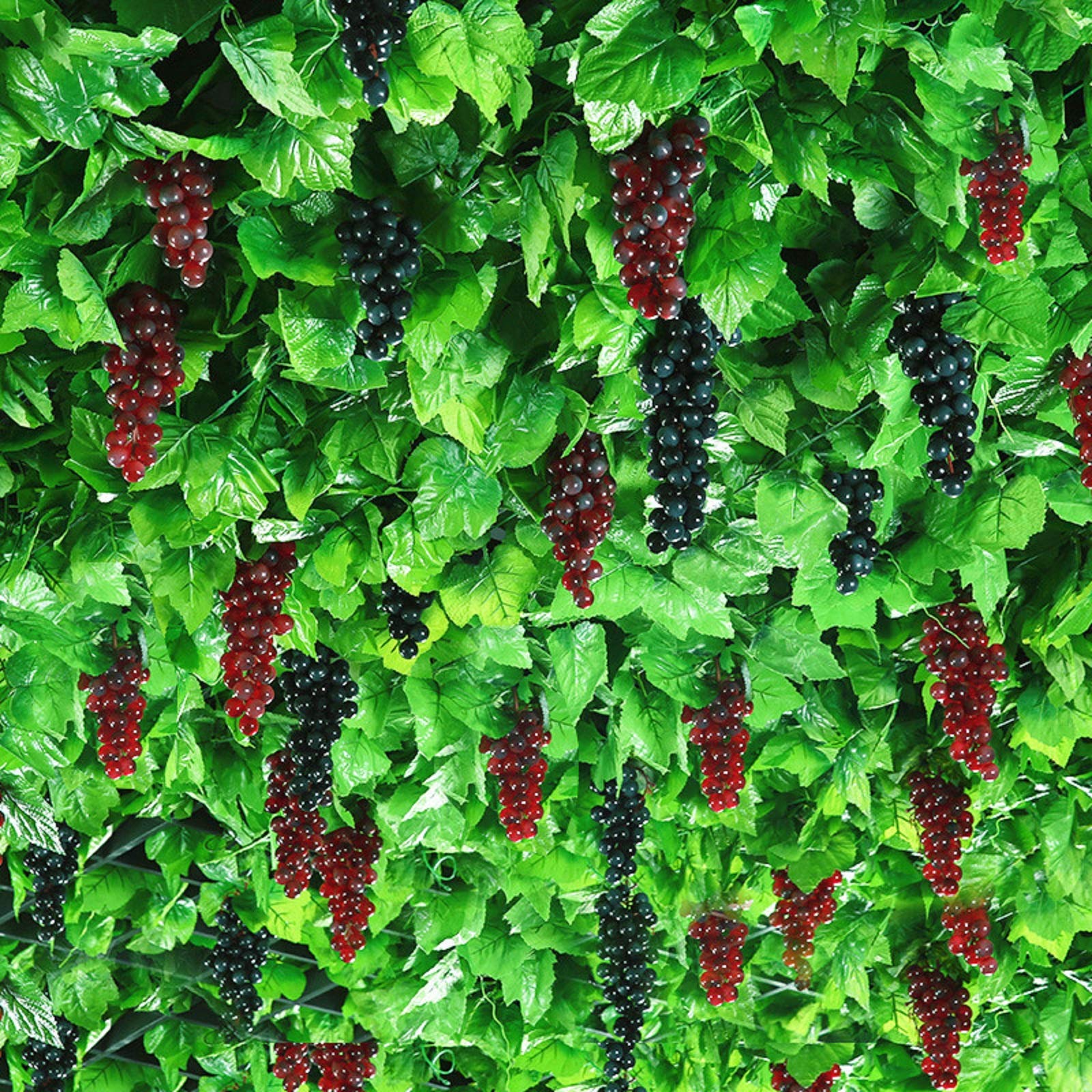 ASkinds 5Pcs Artificial Grapes Vines Leaves Hanging Grapes Rattan Leaves Fruit Grapevines Rattan Artificial Greenery Garland for Home Garden Wedding Party Decoration