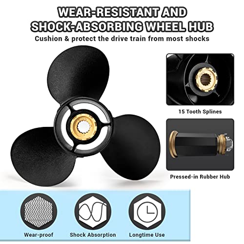 Ceosiner Outboard Propeller 14 1/2 x 19 Pitch 48-832830A45 OEM-Grade Aluminum Boat Outboard Moto Propeller for Mercury135-300HP|Mercruiser|Alpha One,15 Spline Tooth,RH,Hub Kits Included
