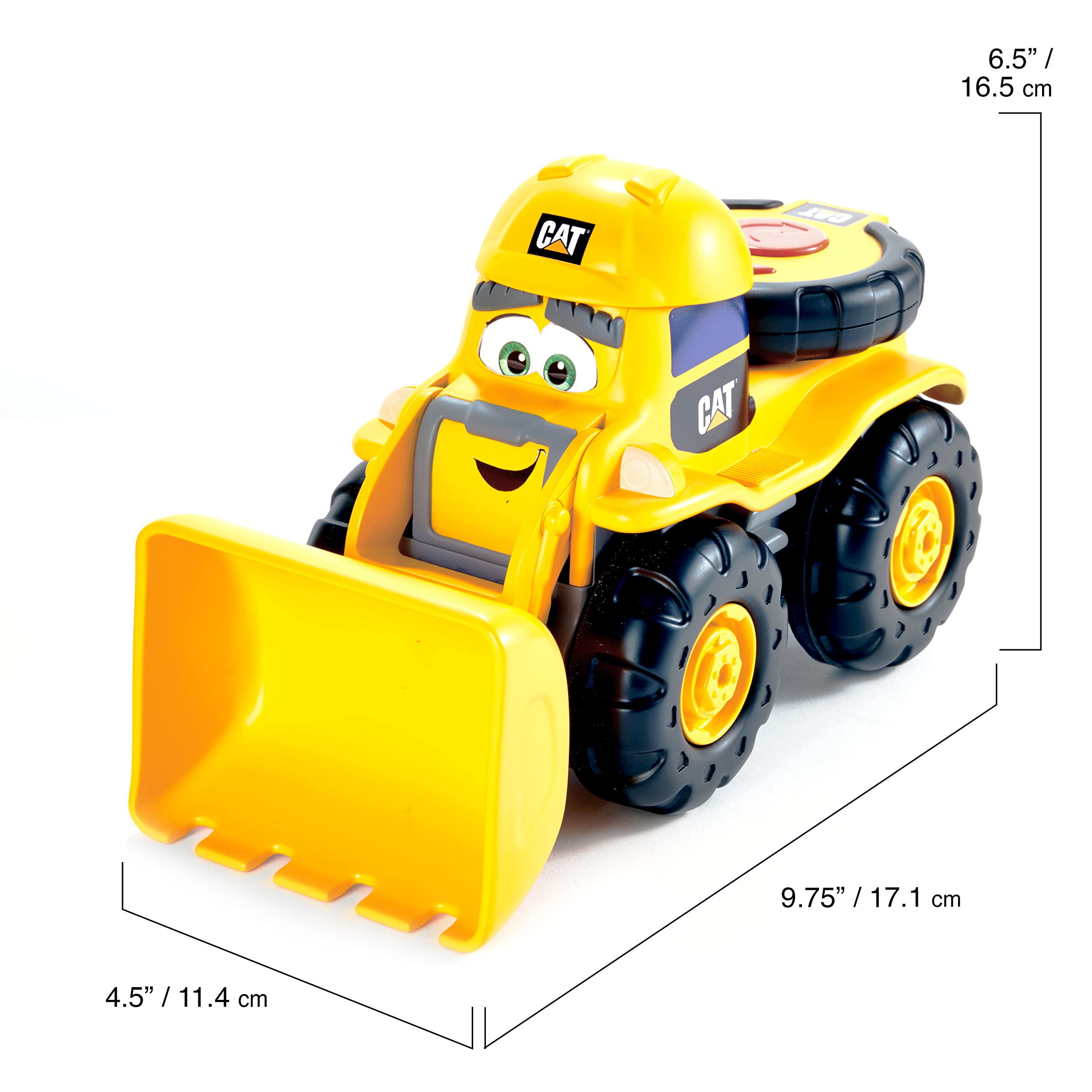 CAT Construction Toys, RC Remote Control Loader Truck - 10.5 Inch Length, Child Friendly Controller, Stowable Controller, Working Headlights - Batteries Included!