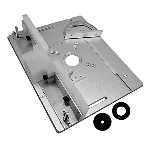 Aluminum Router Table Insert Plate W/Miter Gauge for Woodworking Benches Table Saw Multifunctional Trimmer Engraving Machine (Type-A)