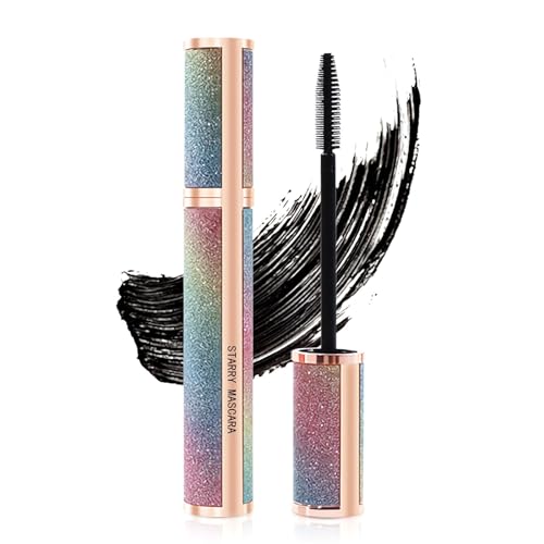 4D Silk Fiber Lash Mascara, Black Voluminous Fiber Thrive Mascara, Waterproof Black Volume and Length Mascara,Natural Long Lasting, No Smudge, No Clumping