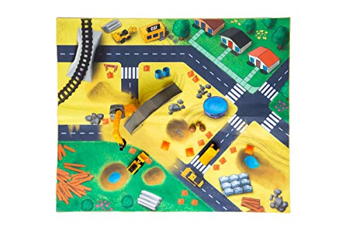 CAT Construction Toys, CAT Little Machines Vehicles Play Mat with Collectible Construction Vehicles, Sensory Toys for Kids Ages 3 and up