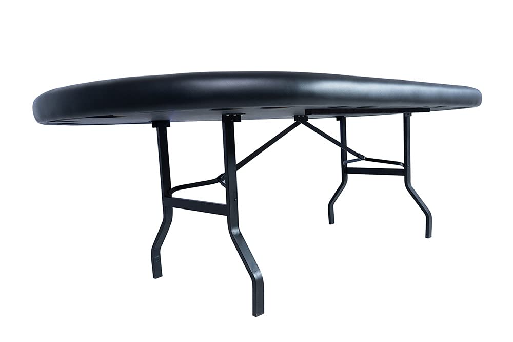 BBO Poker Aces Pro Alpha Lighted Folding Poker Table for 10 Players with Felt Playing Surface, 96.5-Inch Oval (Black)
