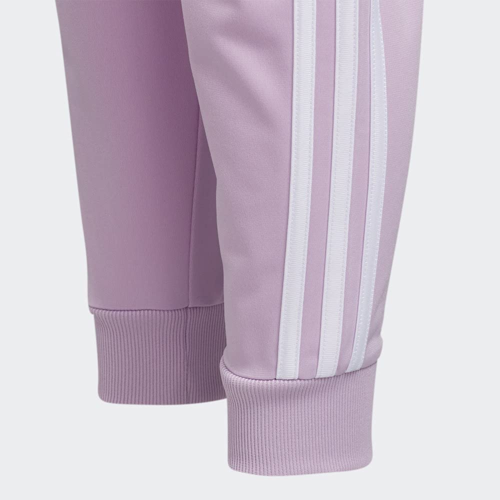 adidas Girls' Zip Front Classic Tricot Jacket and Joggers Set, Clear Lilac, 4T