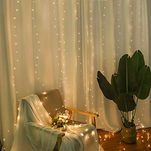 Christmas Lights,3X3M Solar Led String Light, Outdoor Fairy Curtain Lights, Garland Window Christmas Decoration, for Home Garden Party Solar Lamp