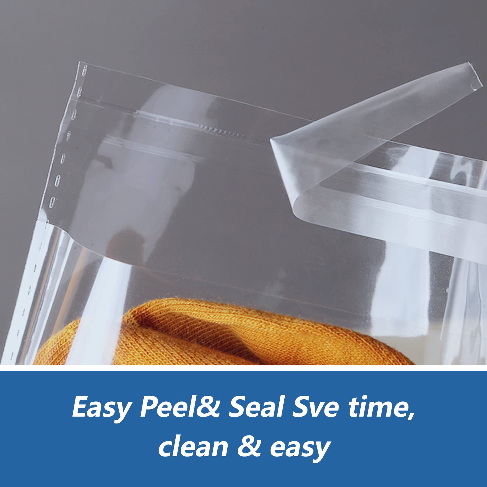 WEPOLY - 5" x 7" (100 Count) Clear Cellophane Bags - Self Sealing Cello Plastic Poly Bags- for A2 A4 A6 Cads & Envelopes, Bakey, Cookies, Candies