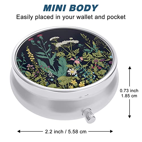 Aiawoxc Pill Case, Cute Travel Pill Box for Purse, Moisture Proof Small Pill Holder, Portable Pocket Pill Organizer Dispenser to Hold Vitamins, Cod Liver Oil, Supplements and Medicine (Dandelion)