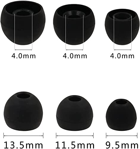 ALXCD Ear Tips Compatible with JBL Tune 130NC TWS in-Ear Earbuds, 6 Pairs S/M/L Sizes Replacement Soft Silicone Earbud Tips Eartips, Compatible with JBL Tune 130NC TWS, Black