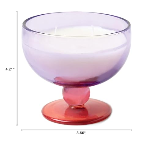 Paddywax Scented Candles Vintage Glass Aura Collection Soy Wax Blend 2-Wick Candle, 6-Ounce, Pepper & Plum