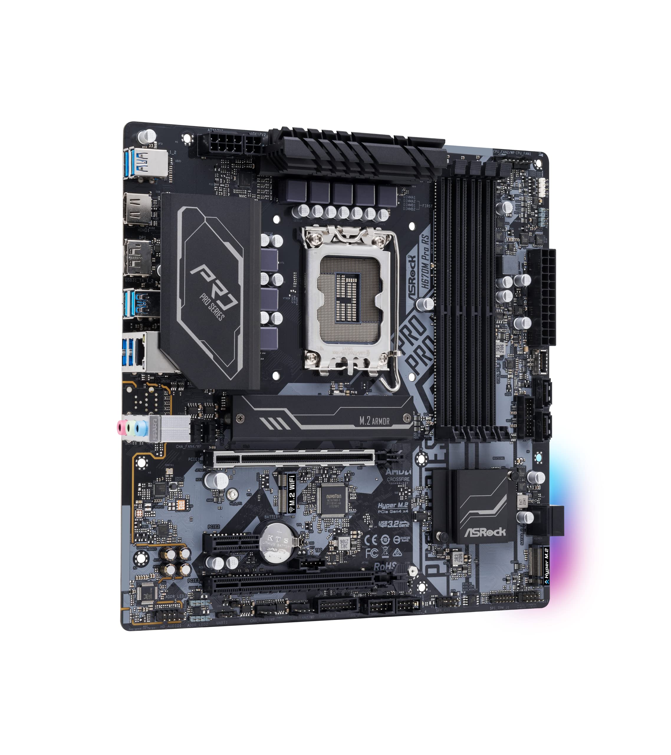 ASROCK H670M PRO RS Socket LGA1700/ Intel H670/ DDR4/ SATA3&USB3.2/ M.2/ Micro ATX Motherboard