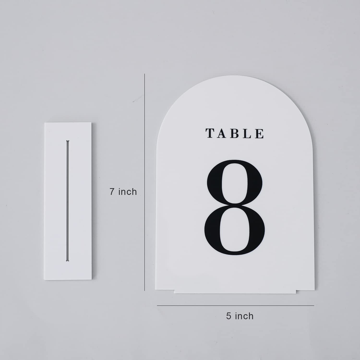 UNIQOOO White Arch Wedding Table Numbers with Stands 1-30, 5x7" Acrylic Signs and Holders, Perfect for Centerpiece, Reception, Decoration, Party, Anniversary, Event