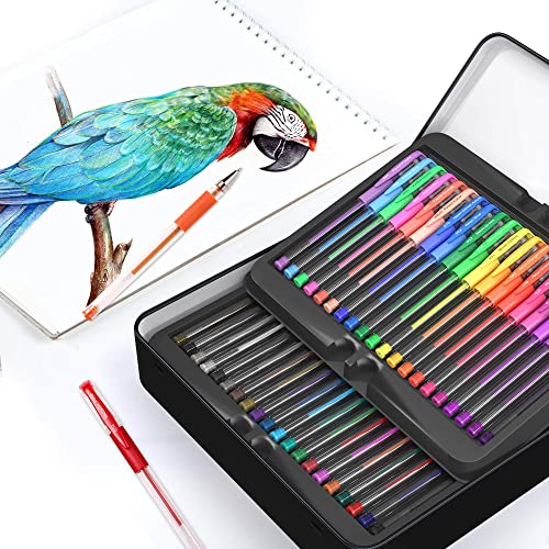 Shuttle Art Gel Pens, 120 Pack Gel Pen Set Packed in Metal Case, 60 Unique Colors with 60 Refills for Adults Coloring Books Drawing Doodling Crafts Scrapbooking Journaling