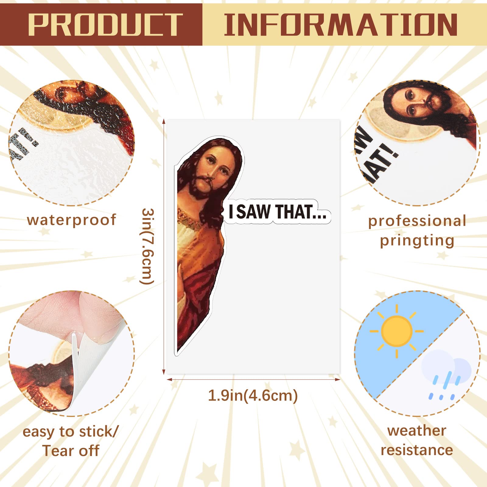 8 Pieces I Saw That Sticker PET Stickers Car Decals Funny for Car Vehicle Truck Window Laptop Water Bottle Bumper Skateboard Computer Backpack Supplies, 4 Styles (3 Inch)
