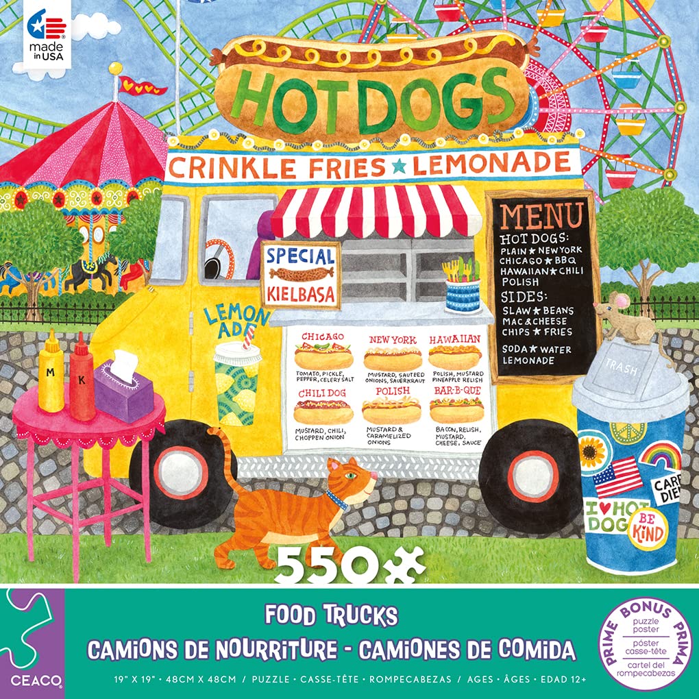 Ceaco - Food Trucks - Hot Dog Truck - 550 Piece Jigsaw Puzzle