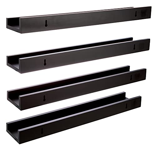 kieragrace FN00298 Modern Floating-Shelves, Set of 4, Black