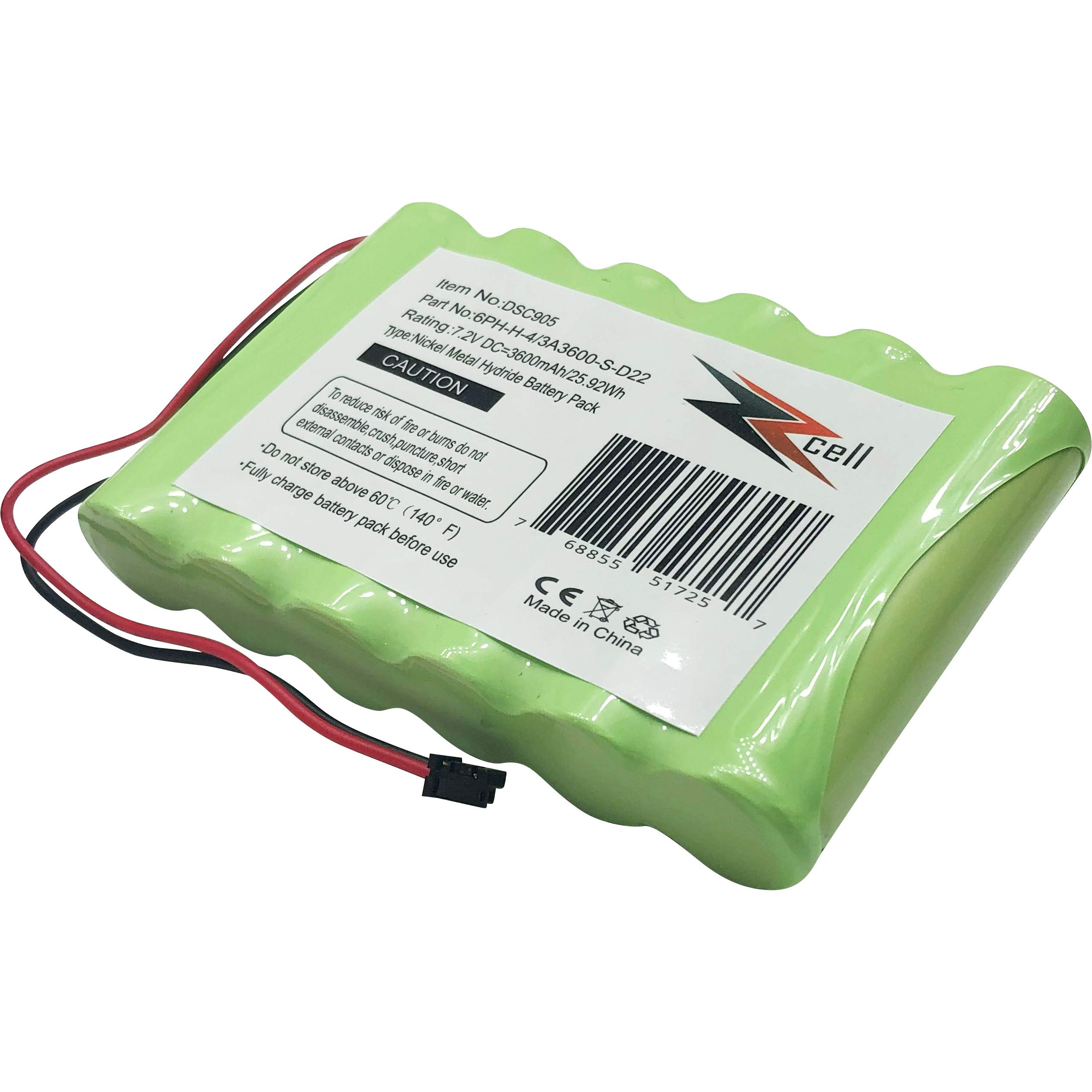 ZZcell® Battery Replacement for DSC Impassa SCW9057 Control Panel, 6PH-H-4/3A3600-S-D22 Alarm System 7.2V 3600mAh (Note: Check Part No. Before Purchase) Battery Will Fully Charge Once Installed.