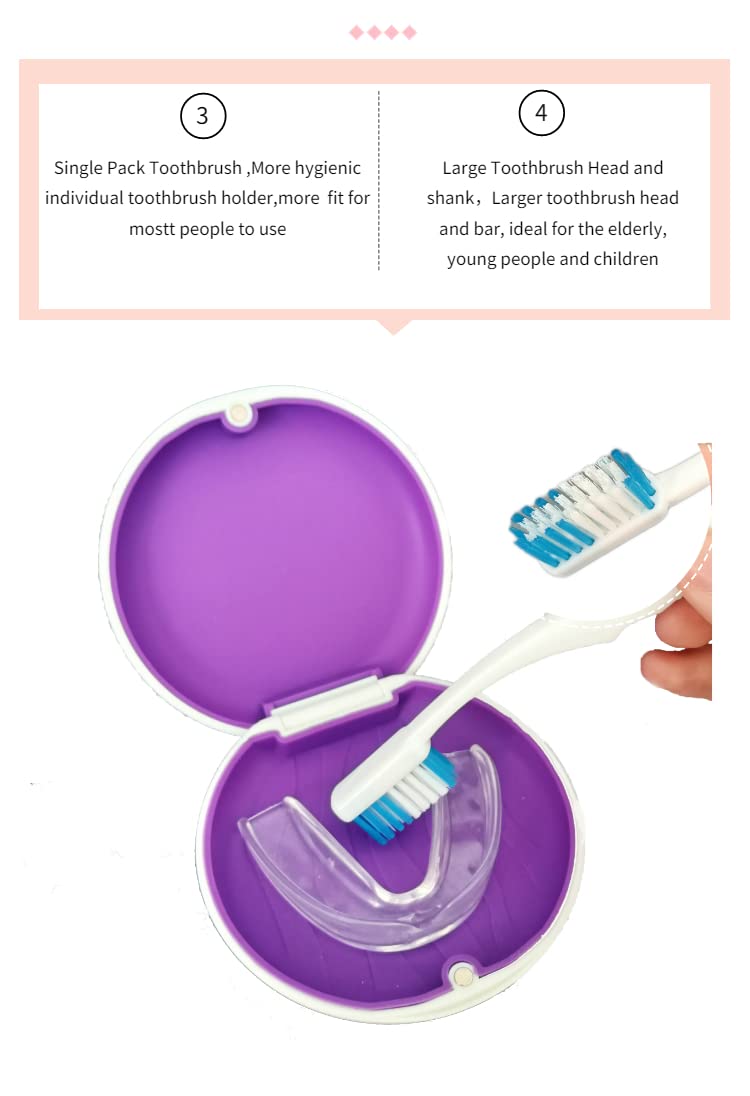 Alliph Slim Retainer Case with Mirror Brush Cute Retainer Holder Mouth Guard Case Magnetic Close Denture Case with Removal Tools 1 Chewies and Brush
