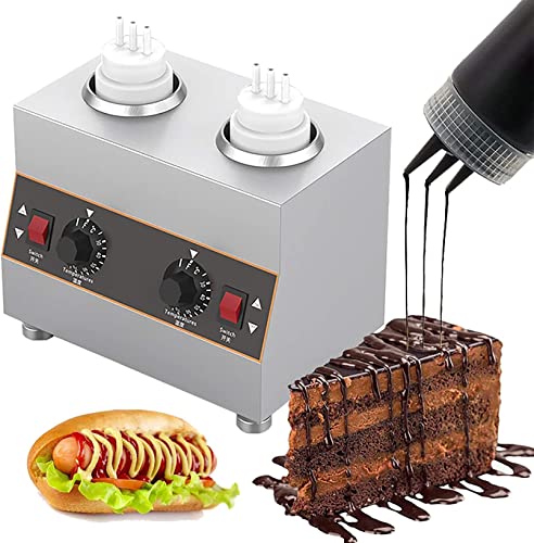 Electric Cheese Sauce Warmer,320W Commercial Food Sauce Heater,Multifunction Sauce Warmer Dispenser,30-85℃ Jam Chocolate Liquid Heater Machine,Automatic Jam Sauce Preservation Machine,650ML/Bottle