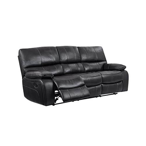 GLOBAL FURNITURE USA Reclining Sofa, Grey/Black