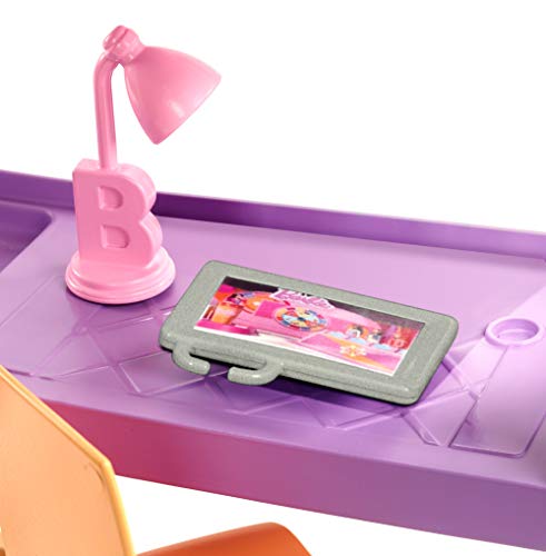 Barbie Doll and Furniture Set, Loft Bed with Transforming Bunk Beds and Desk Accessories, Gift Set for 3 to 7 Year Olds