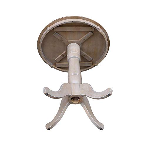 International Concepts 30" Round Top Pedestal Table-28.9" H, Washed Gray Taupe