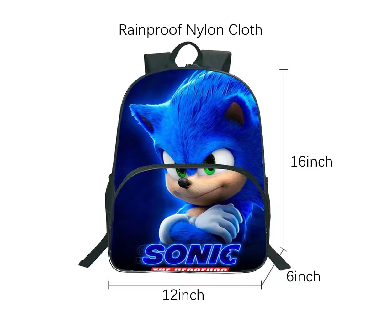 AIBYGHCEL Backpack Bookbag,for Boys Girls Blue Cosplay Cartoon Laptop Bag for Children Senior Youth (Style A)