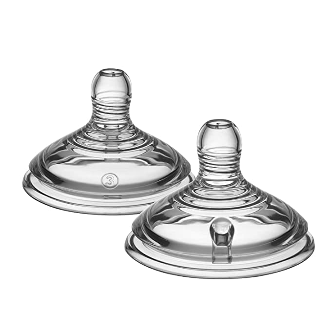 Bundle of Tommee Tippee Closer to Nature Fast Flow Baby Bottle Nipples, 6+ Months 2pk + Tommee Tippee Closer to Nature Added Cereal Flow Baby Bottle Nipples โ 2pk