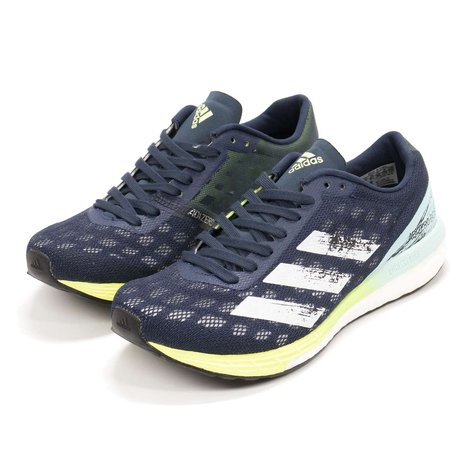 adidas Womens Adizero Boston 9 Running Sneakers Shoes - Blue,White - Size 5.5 M